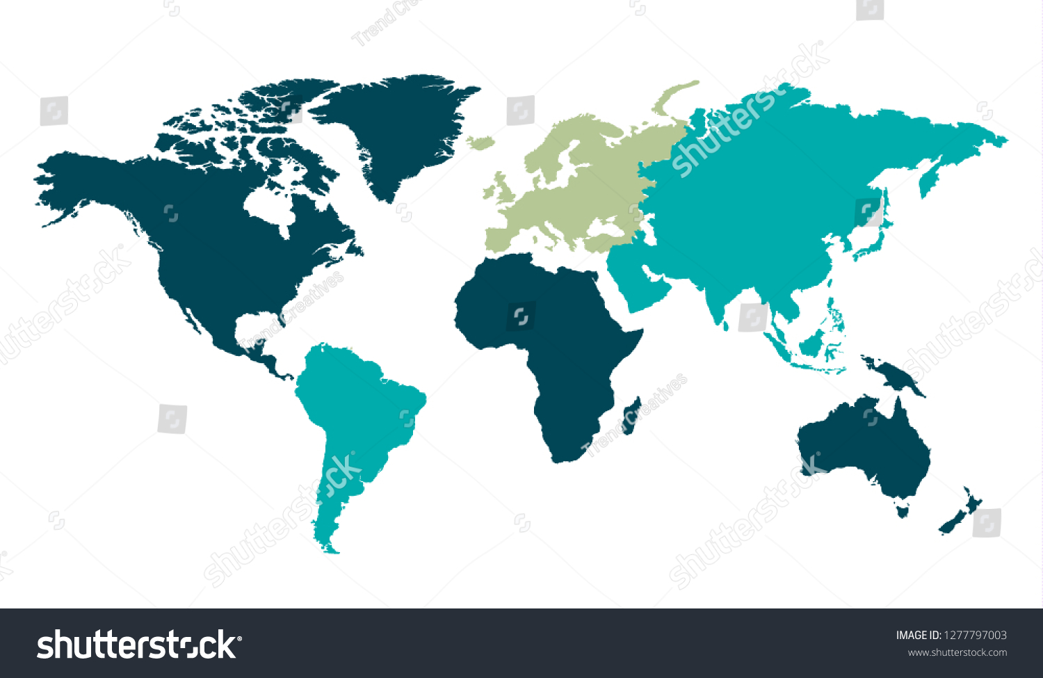 World Map Colours Vector Illsutration 스톡 벡터(로열티 프리) 1277797003