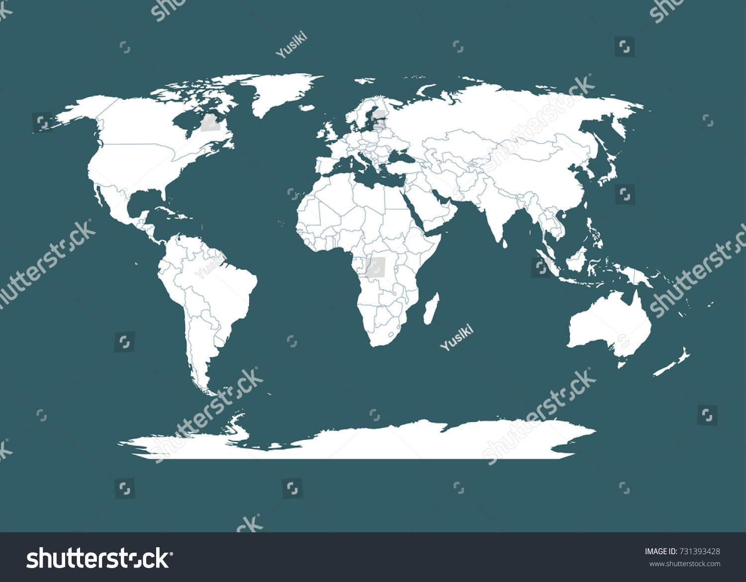 Stock vektor „World Map Countries Borders Vector Illustration“ (bez ...
