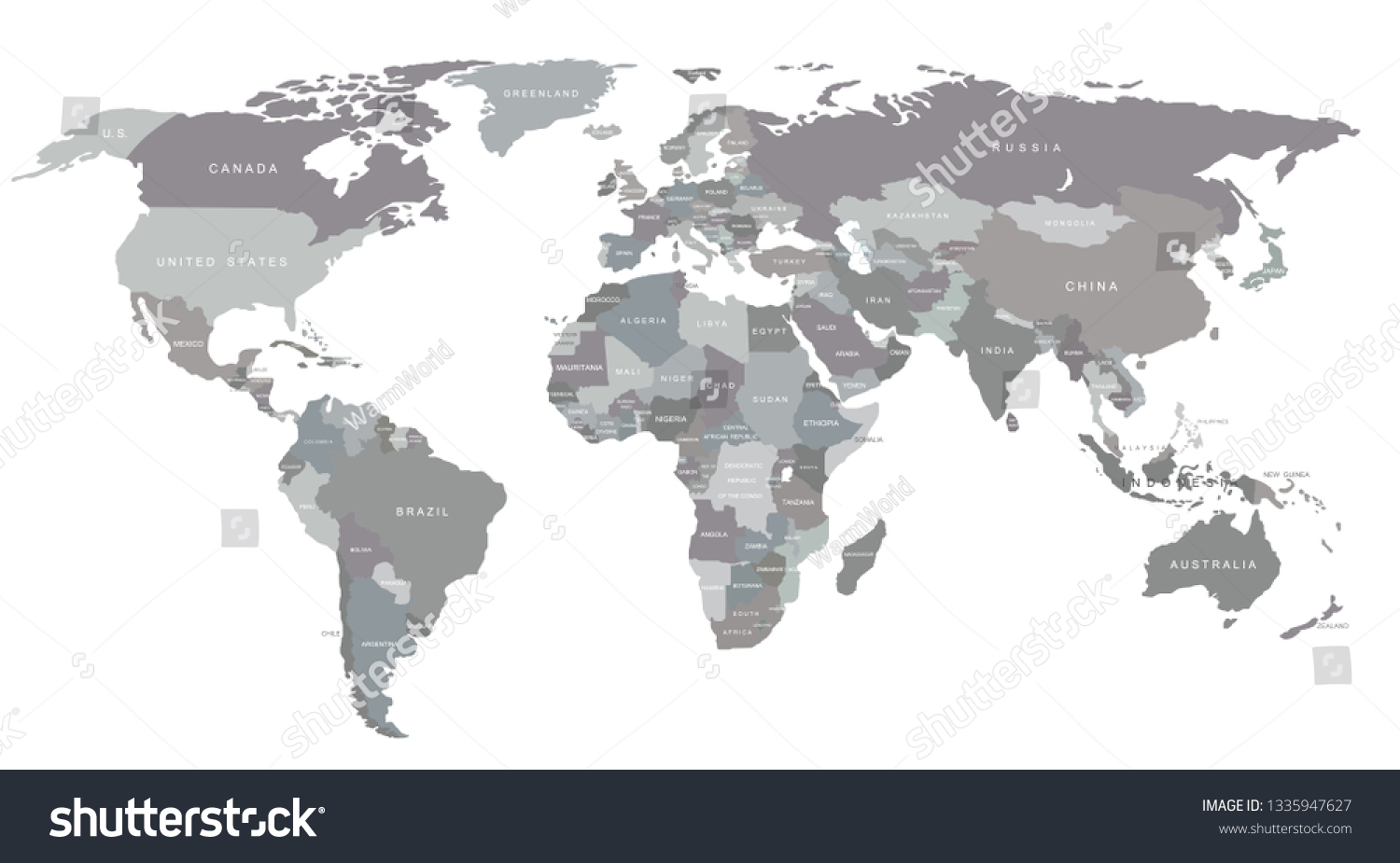 World Map Countries Vector Illustration Stock Vector (Royalty Free ...