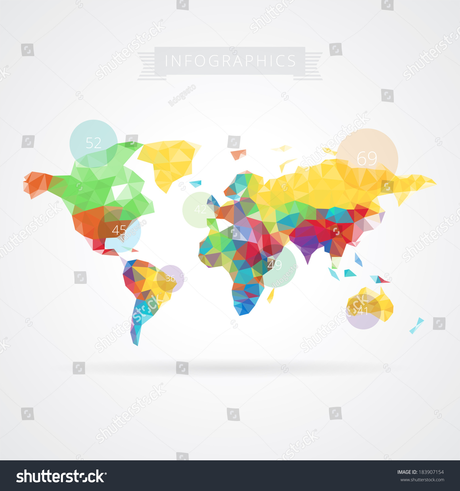 World Map Elements Infographics Vector Eps10: vetor stock (livre de ...