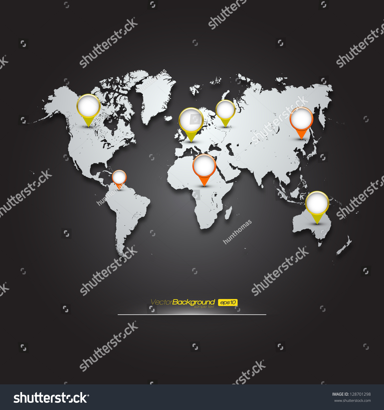 World Map Gps Icons Eps10 Editable Stock Vector (Royalty Free) 128701298