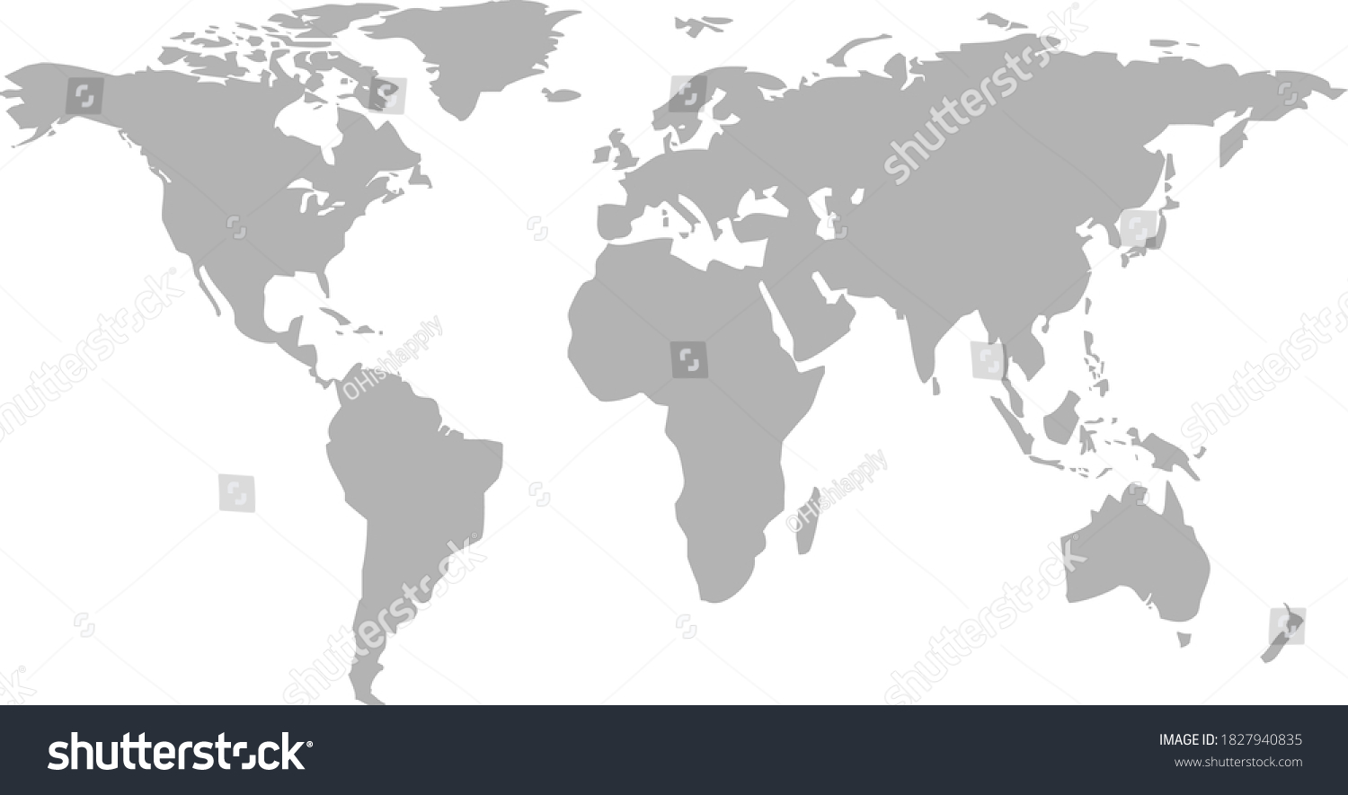 World Map Gray Color On White Stock Vector (Royalty Free) 1827940835 ...