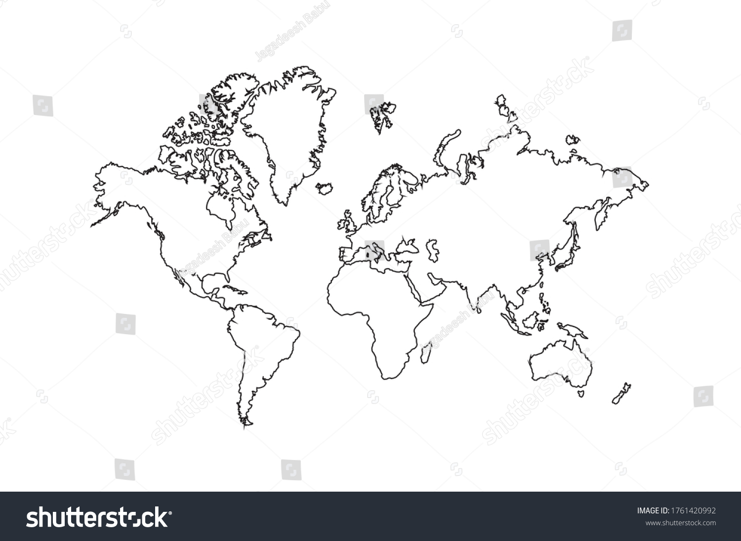 World Map Plain White Background: เวกเตอร์สต็อก (ปลอดค่าลิขสิทธิ์ ...