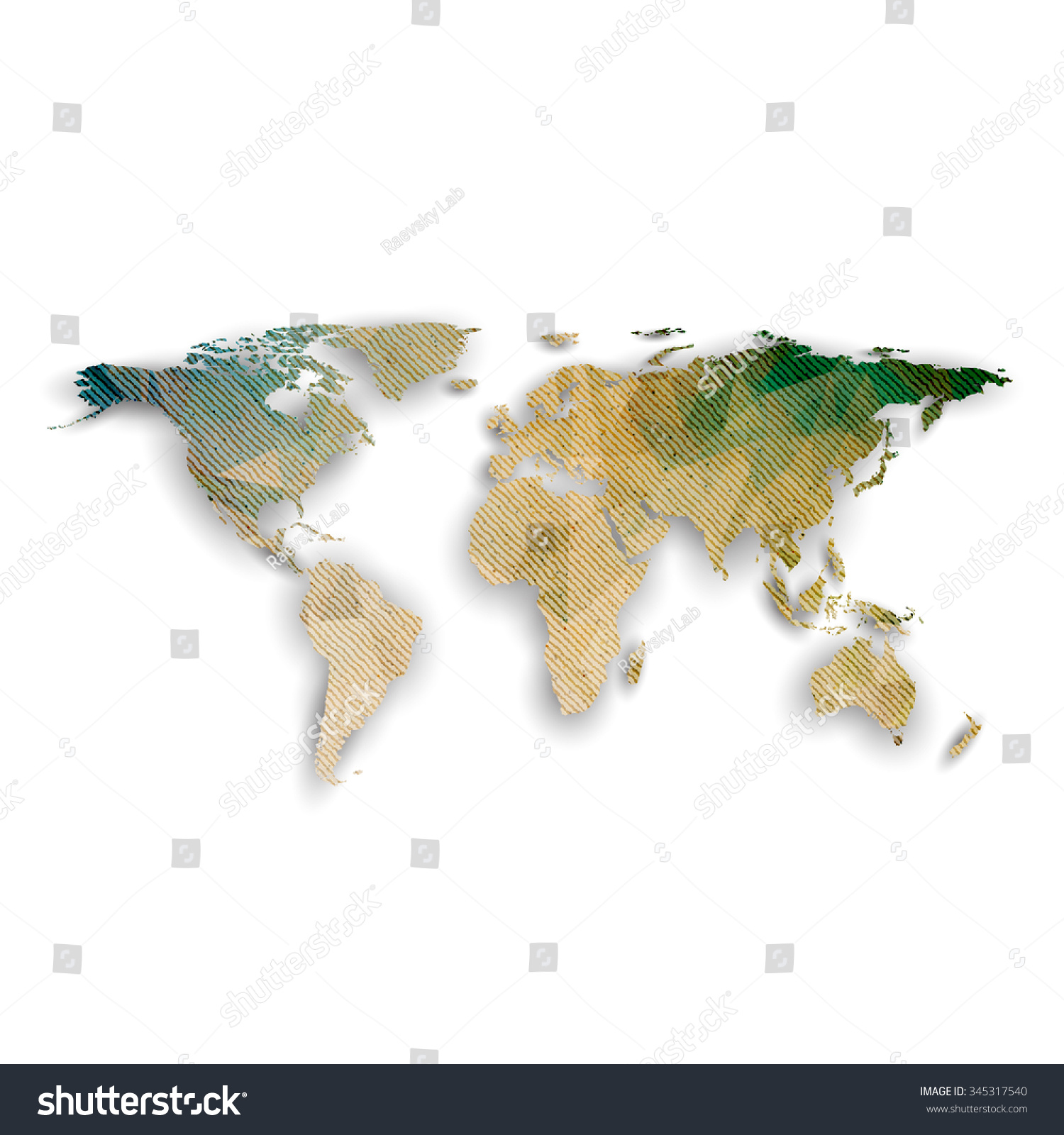 World Map Shadow Textured Design Vector Stock Vector (Royalty Free ...