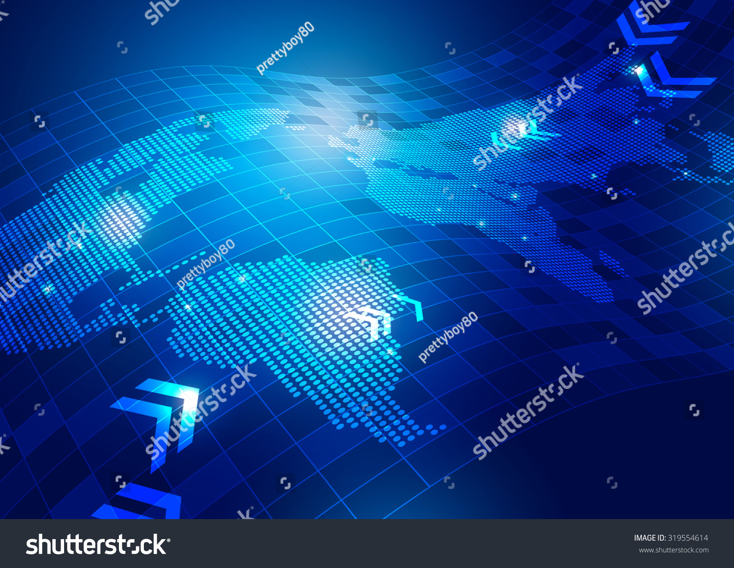 World Map Technology Business Background Vector Stock Vector (Royalty ...