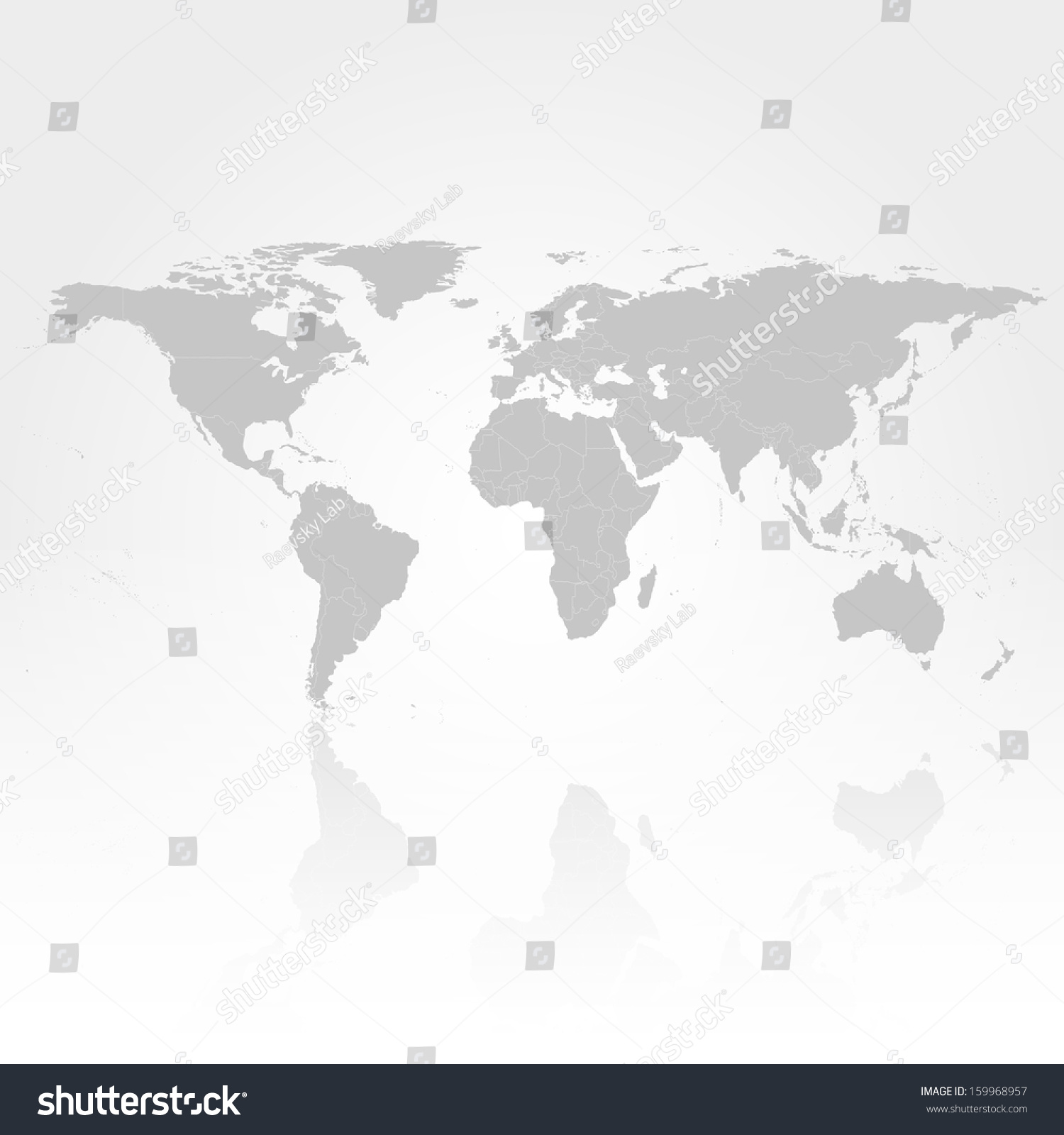 World Map Shadow On Gray Background: vector de stock (libre de regalías ...