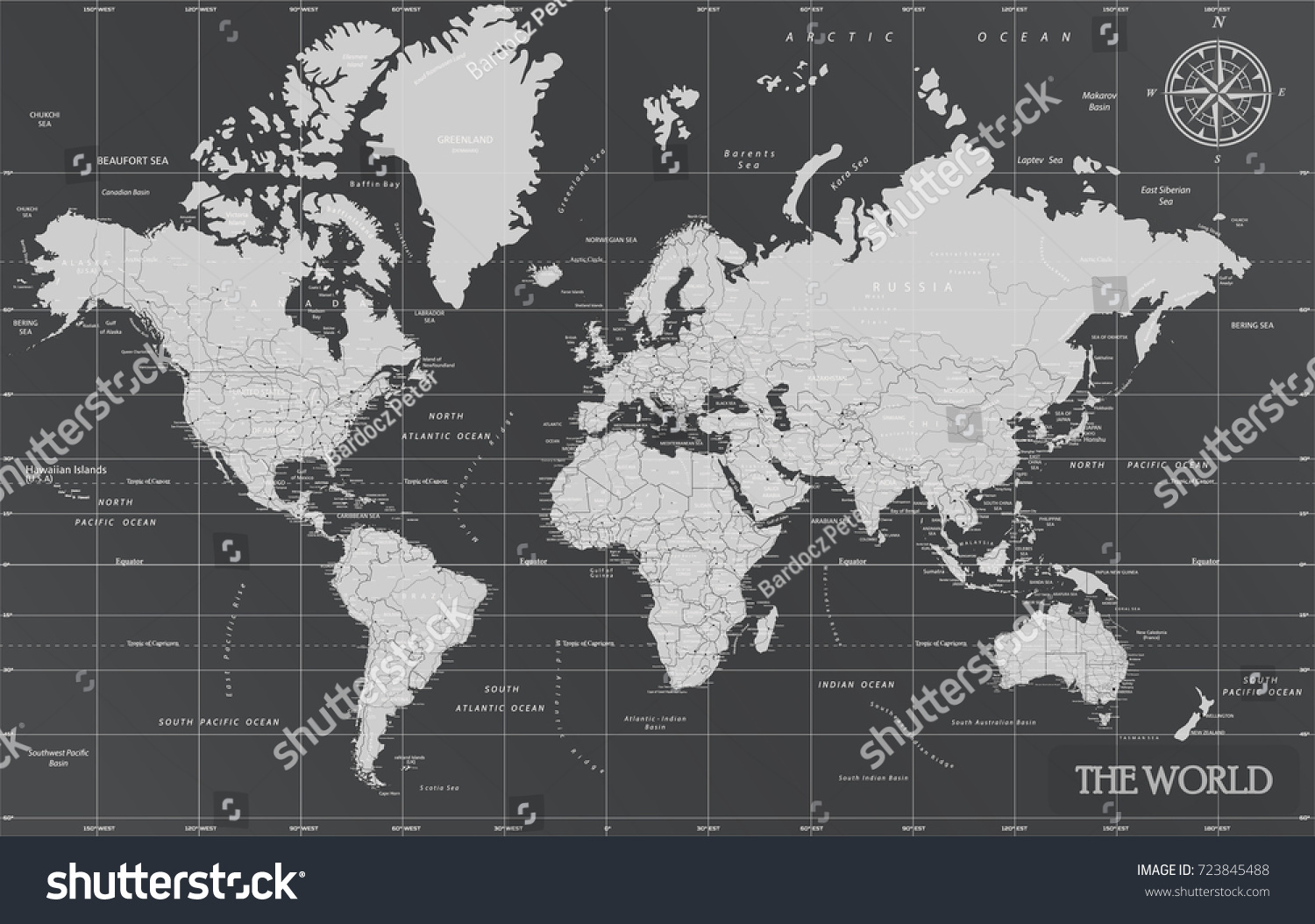 Mercator projection world map Images, Stock Photos & Vectors | Shutterstock