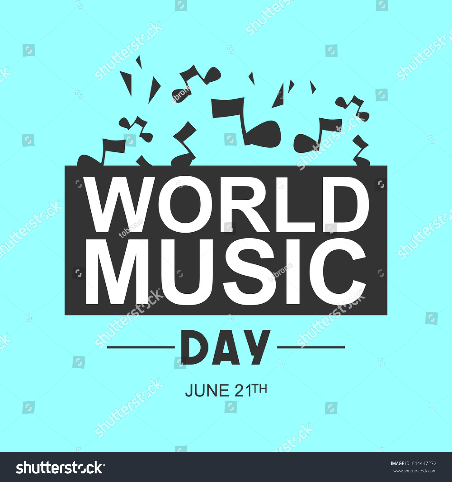 World Music Day Logo Vector Template Stock Vector (Royalty Free) 644447272