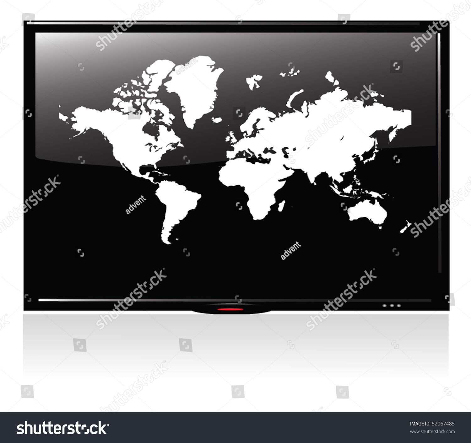 World On Tv Screen Stock Vector (Royalty Free) 52067485 | Shutterstock