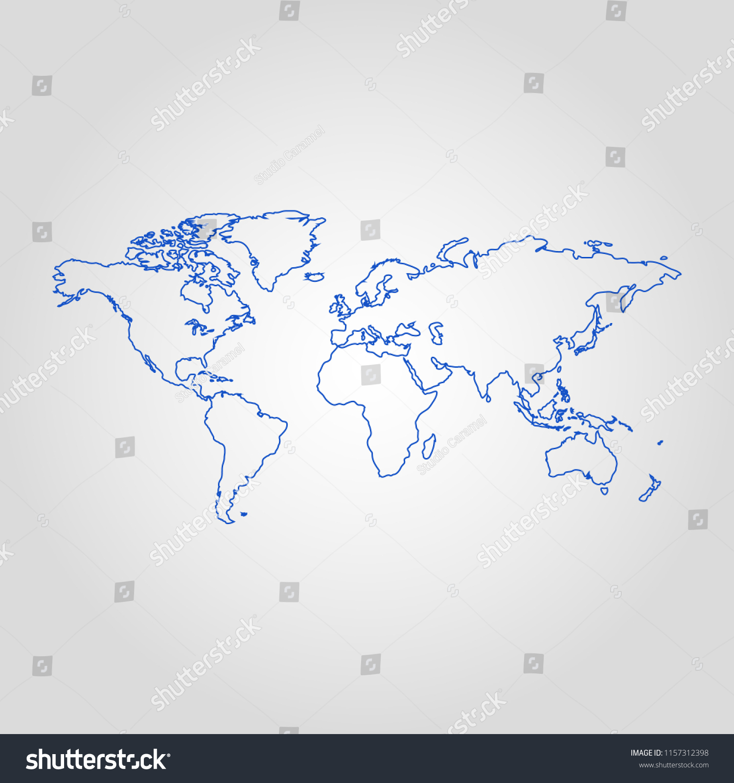 World Earth Map Isolated Flat Linear Stock Vector (Royalty Free) 1157312398
