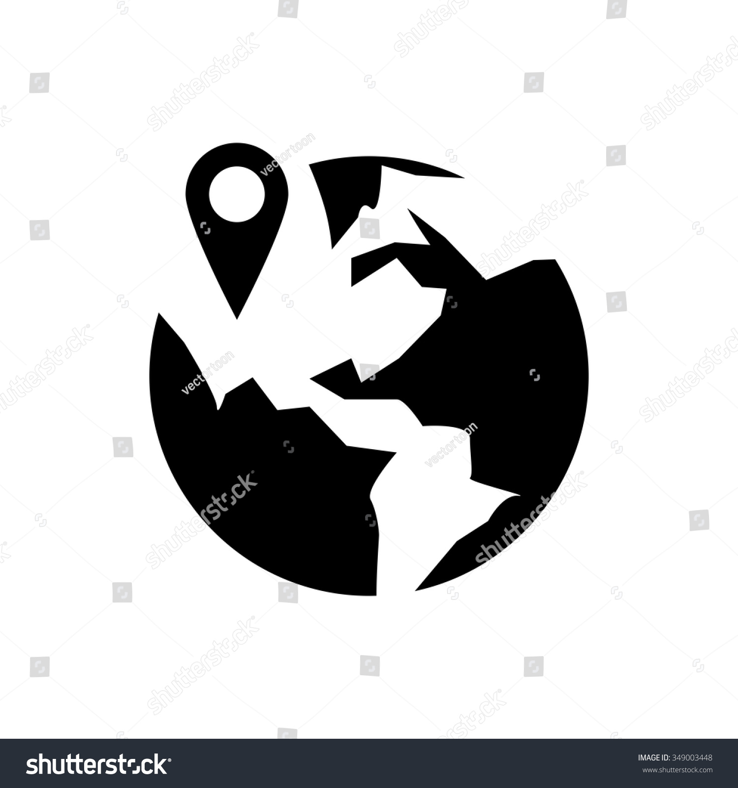 World Pin Icon Stock Vector (Royalty Free) 349003448 | Shutterstock