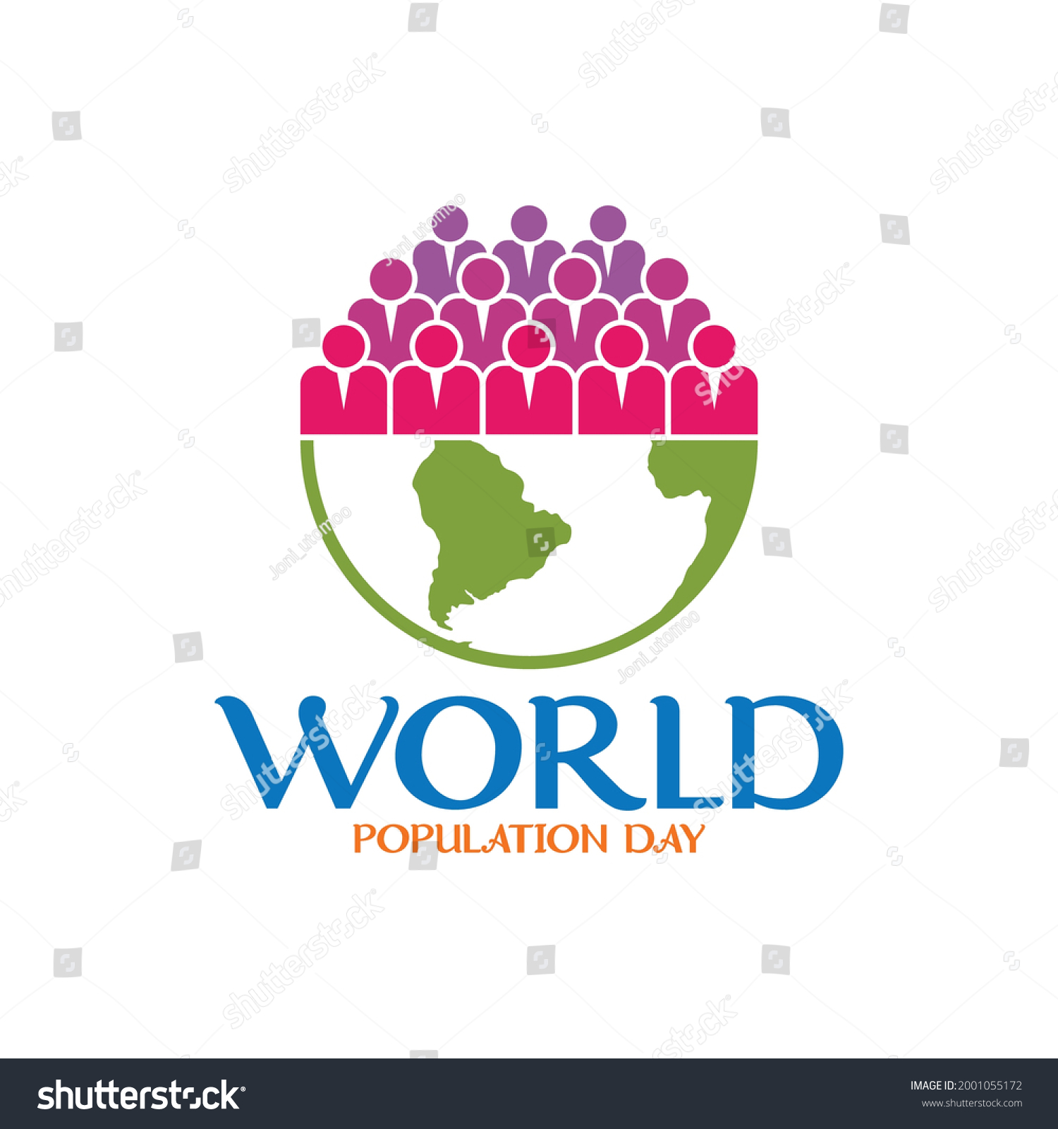 World Population Day Logo Vector Design Stock Vector (Royalty Free ...