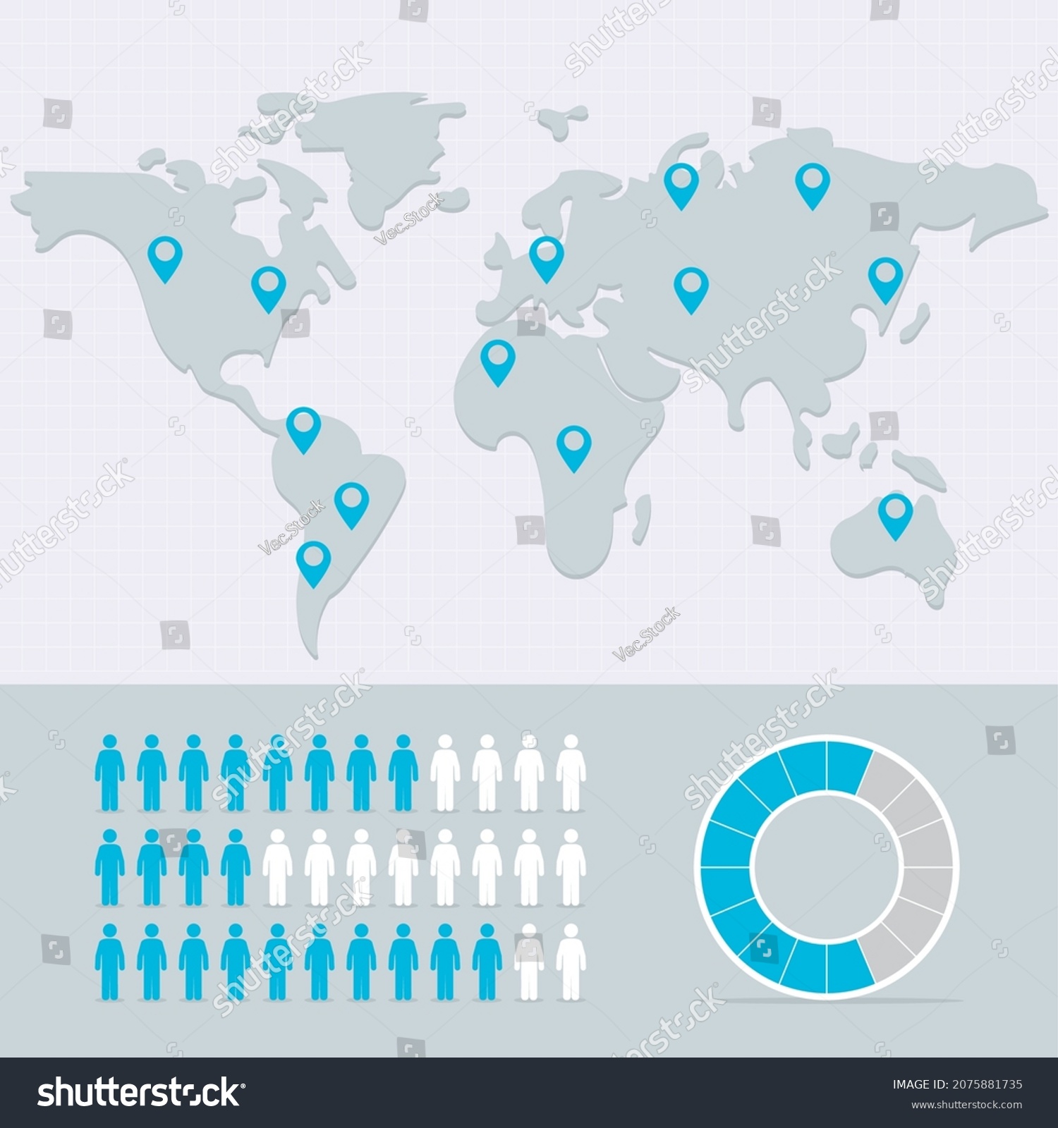 World Population Illustration World Map: เวกเตอร์สต็อก (ปลอดค่า ...