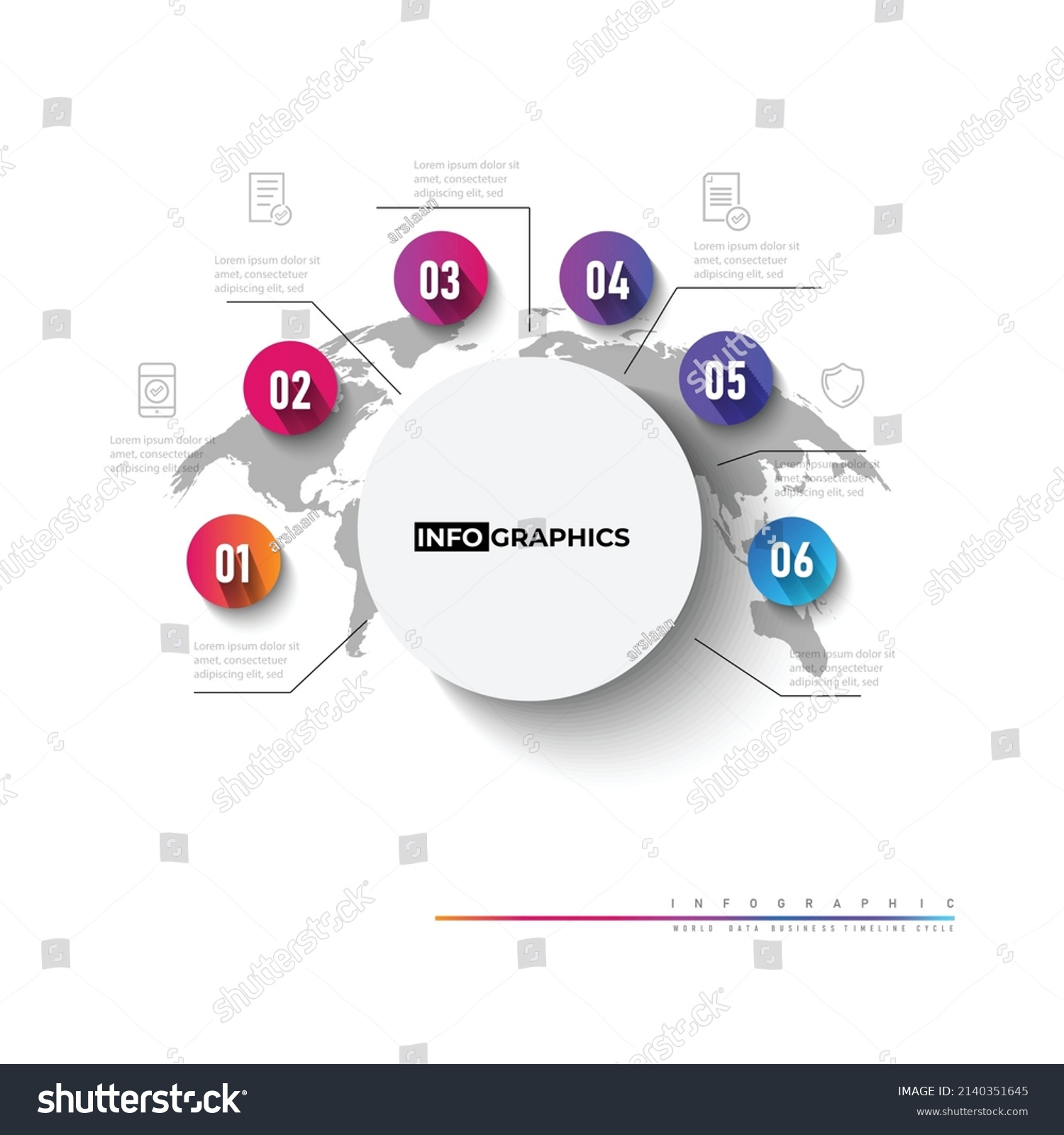 World Static Circle Chart Minimal On Stock Vector (Royalty Free ...