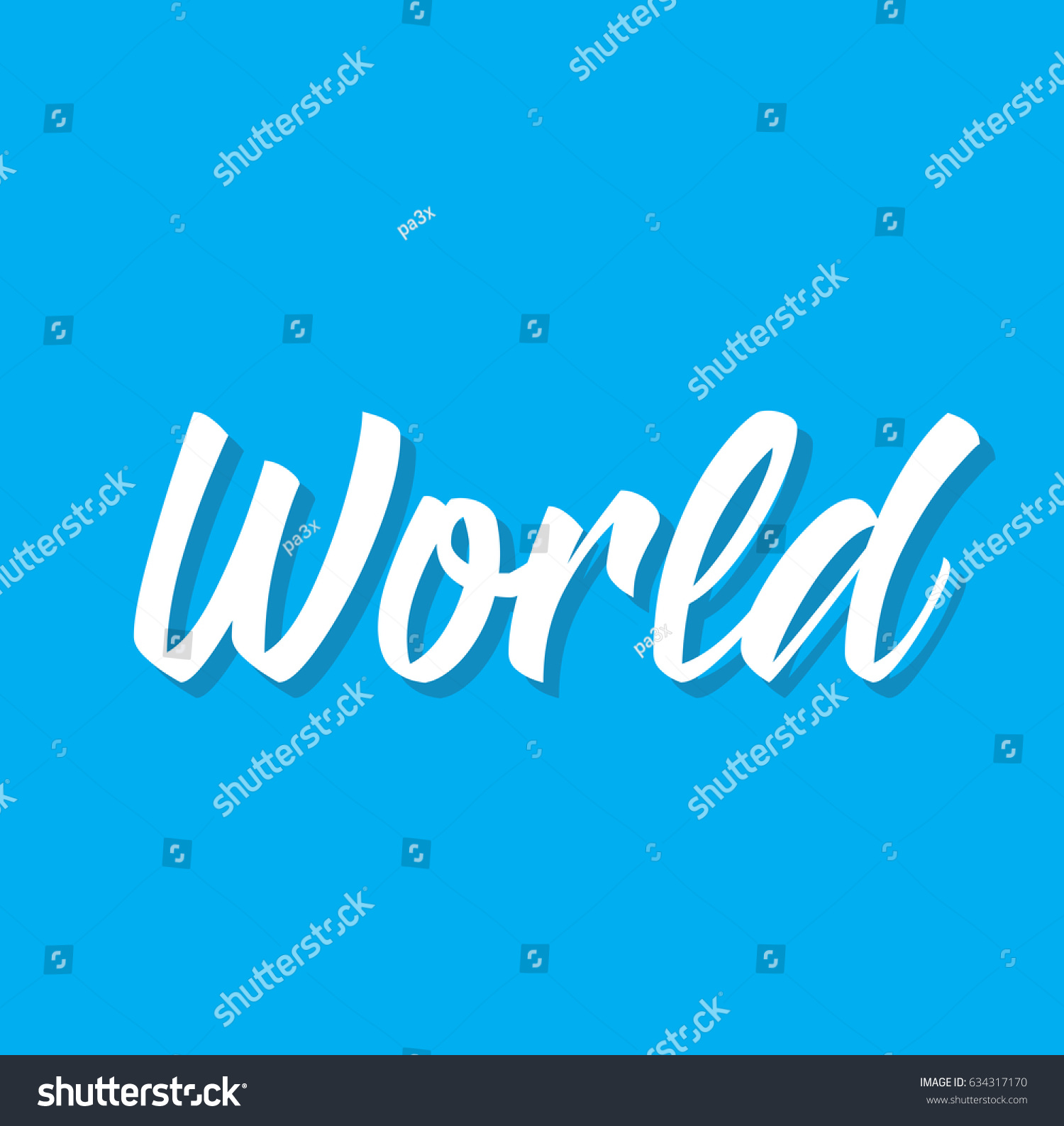 World Text Design Vector Calligraphy Typography: เวกเตอร์สต็อก (ปลอดค่า ...