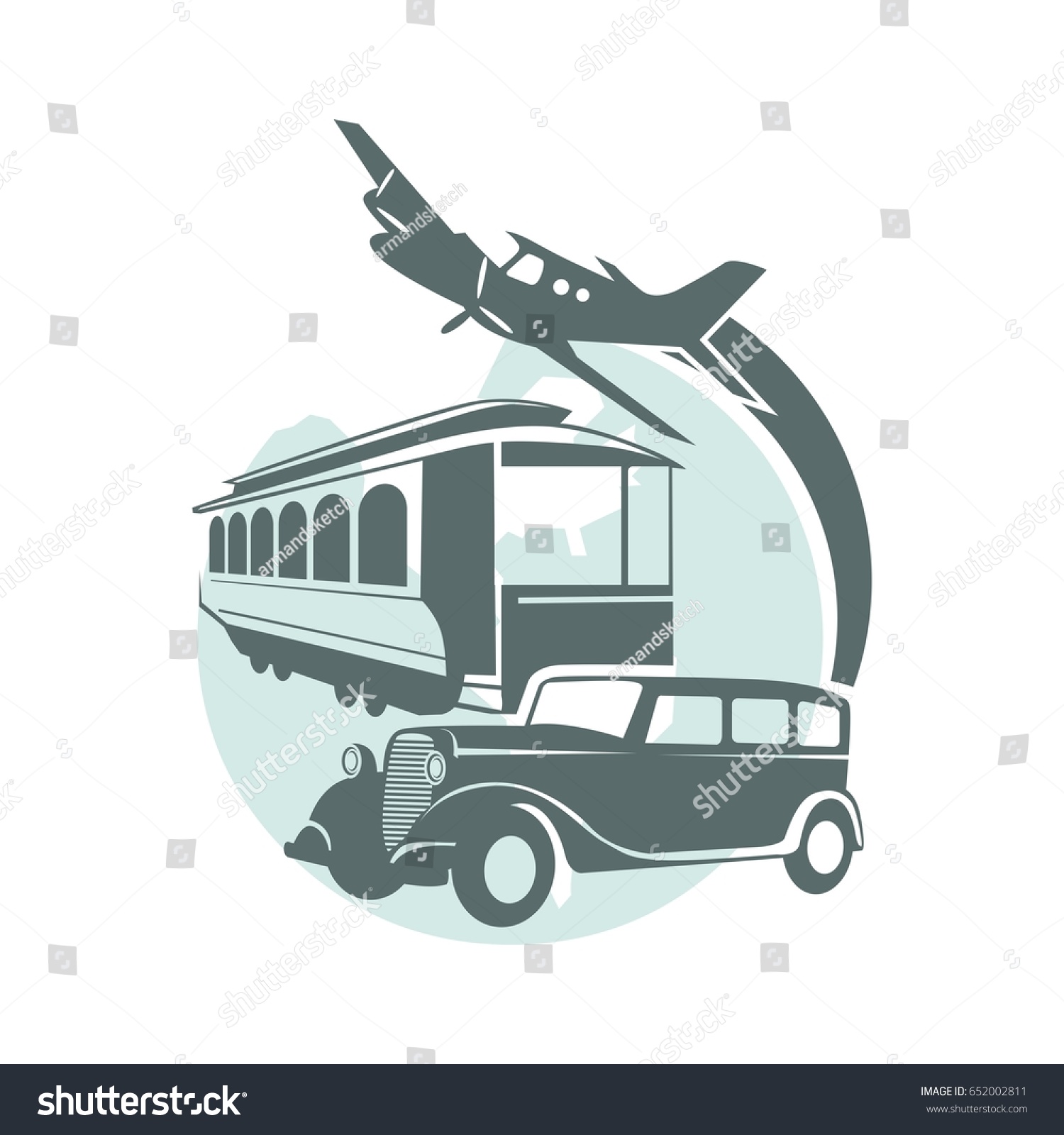 World Transportation Logo: vector de stock (libre de regalías ...