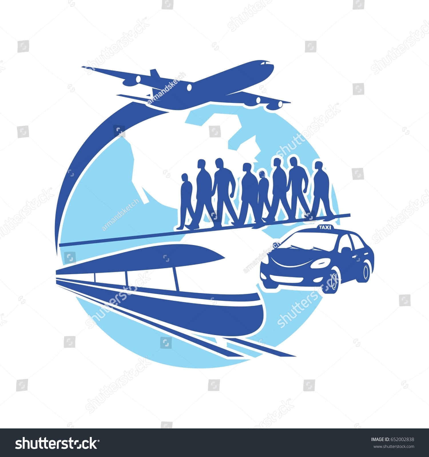 World Transportation Logo Stock Vector (Royalty Free) 652002838 ...