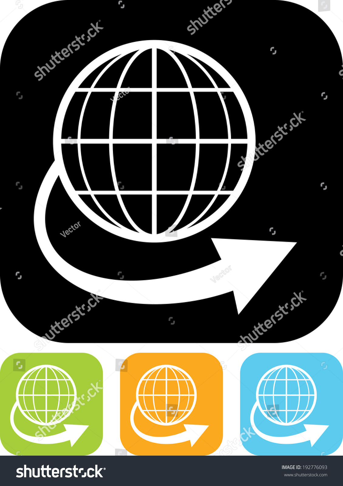World Turning Vector Icon Stock Vector (Royalty Free) 192776093 ...