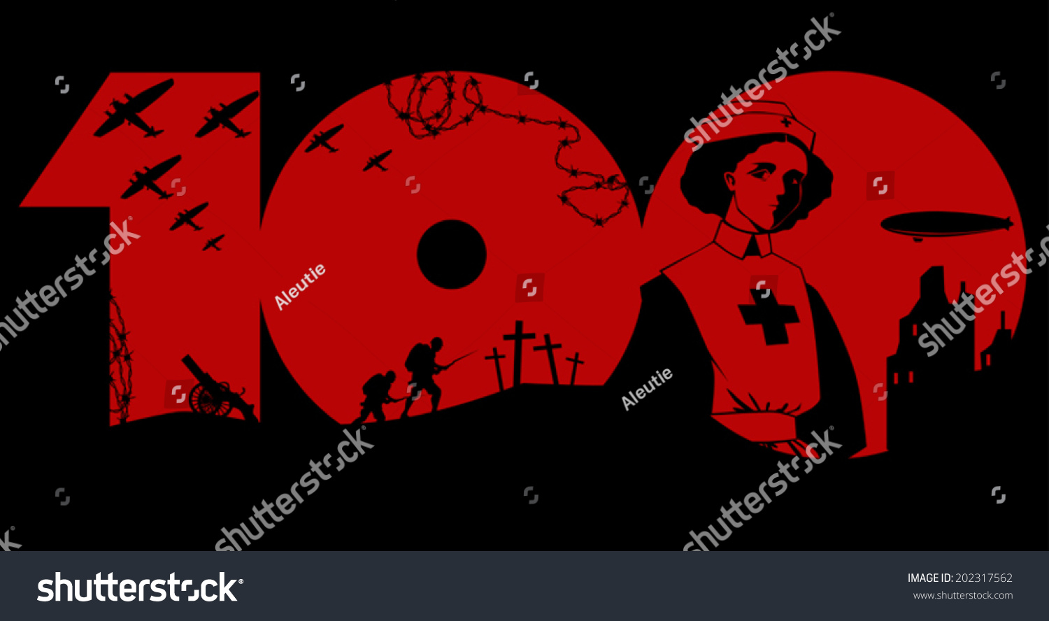World War One Centennial Graphic Design Stock Vector (Royalty Free ...