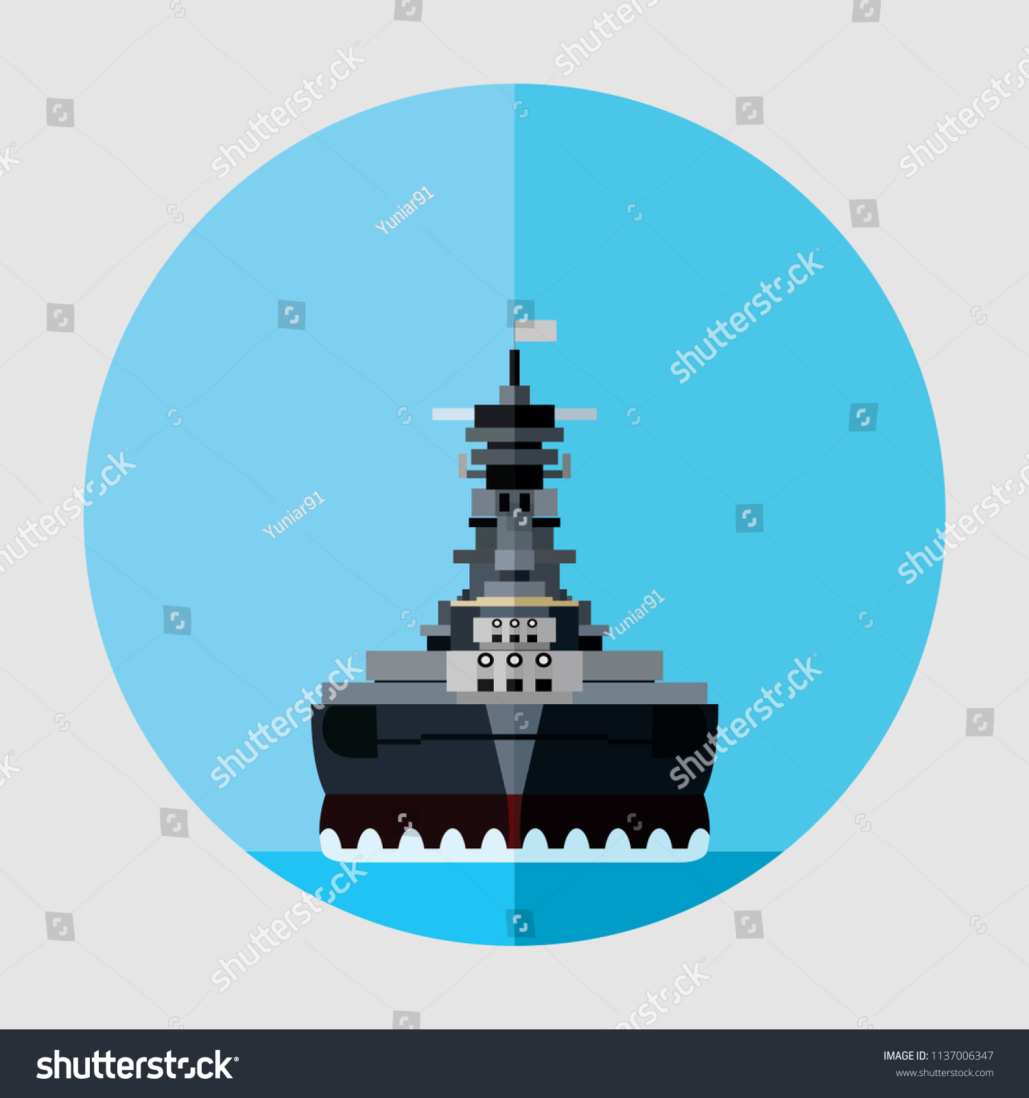 World War Warship Vector Illustration Stock Vector (Royalty Free ...