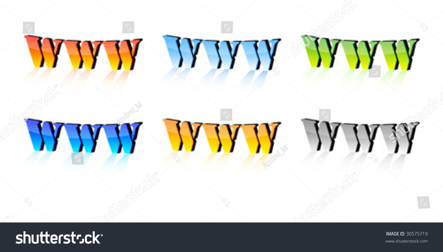 World Wide Web Different Colors Vector Stock Vector (Royalty Free ...
