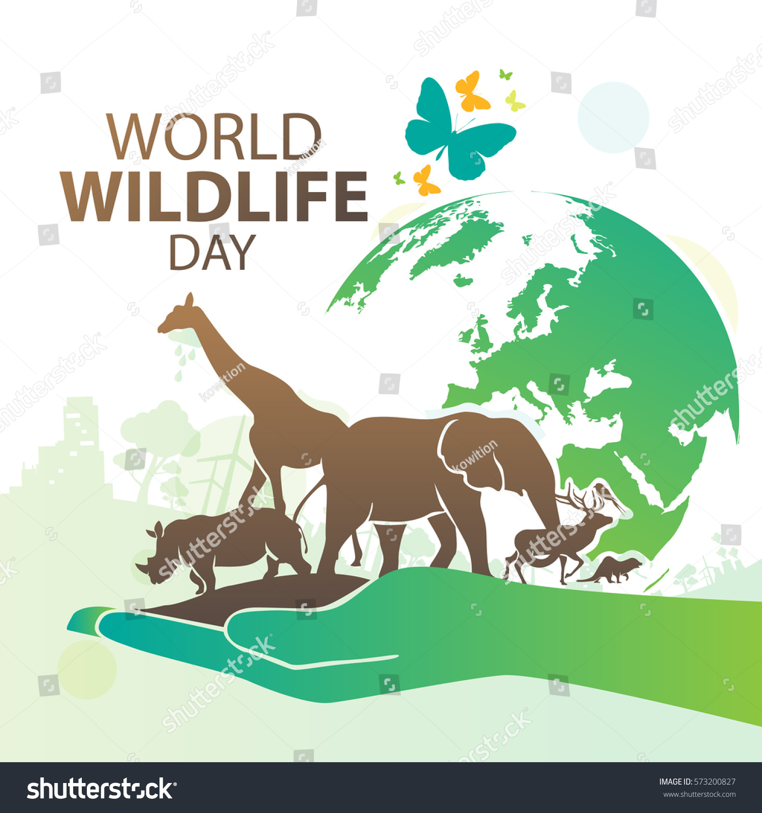 World Wildlife Day March 3 Stock Vector (Royalty Free) 573200827