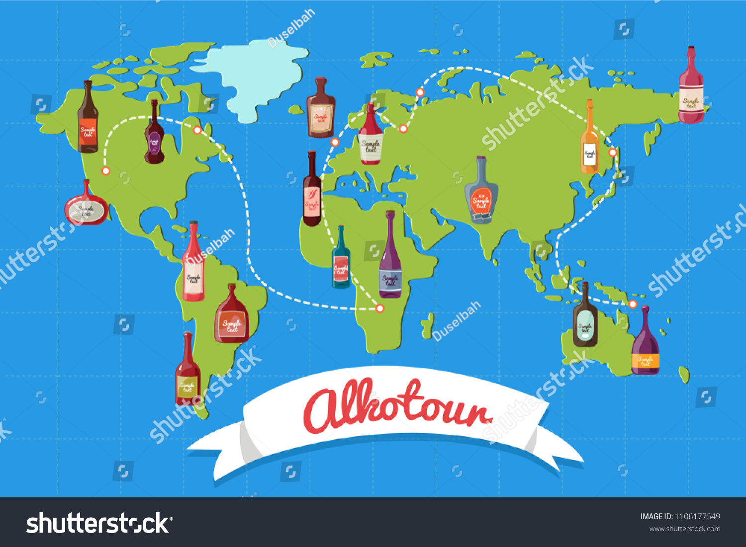 World Wine Map Vector Illustration Isolated: เวกเตอร์สต็อก (ปลอดค่า ...