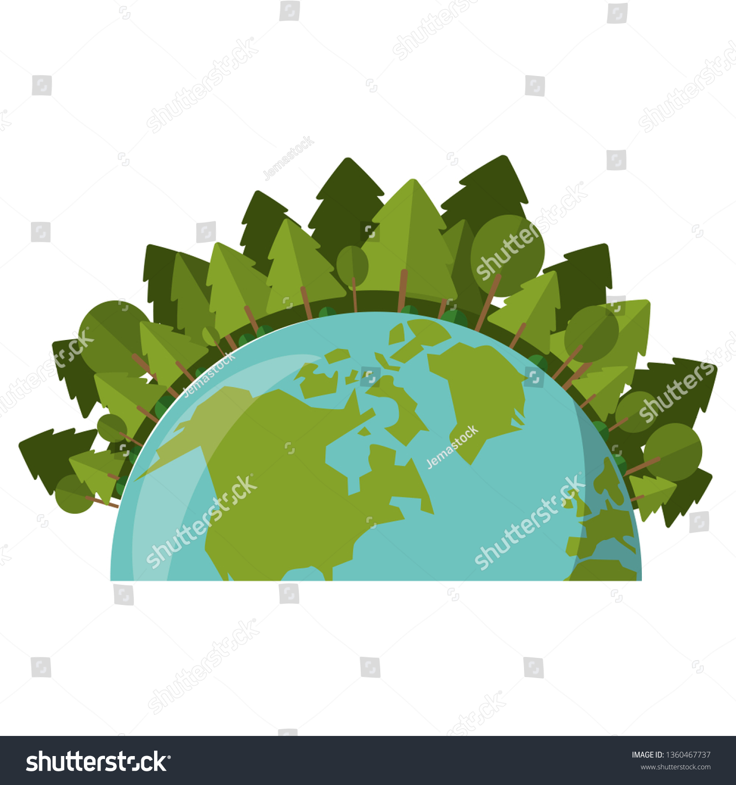 World Trees Forest Cartoon: vector de stock (libre de regalías ...