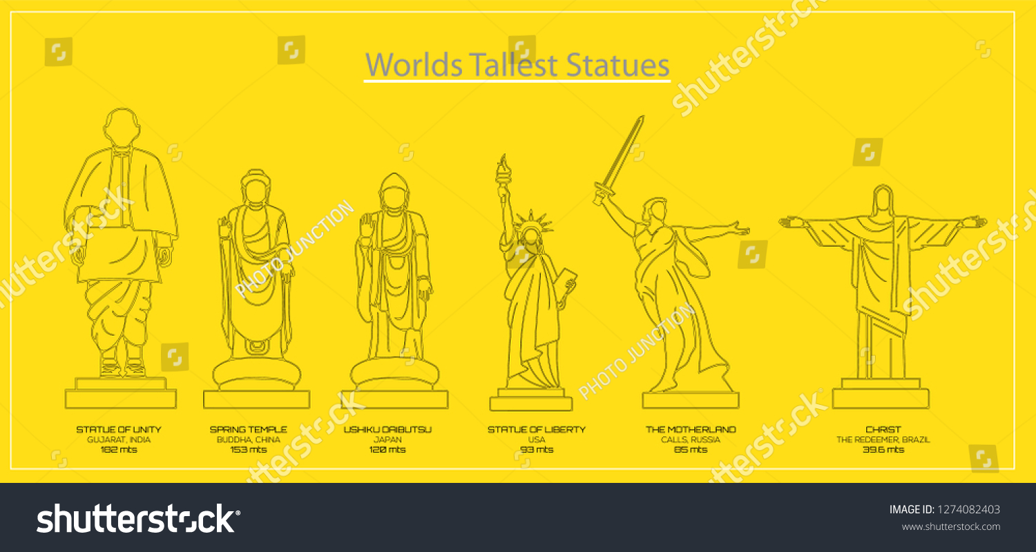 Worlds Tallest Statues Stock Vector (Royalty Free) 1274082403 ...