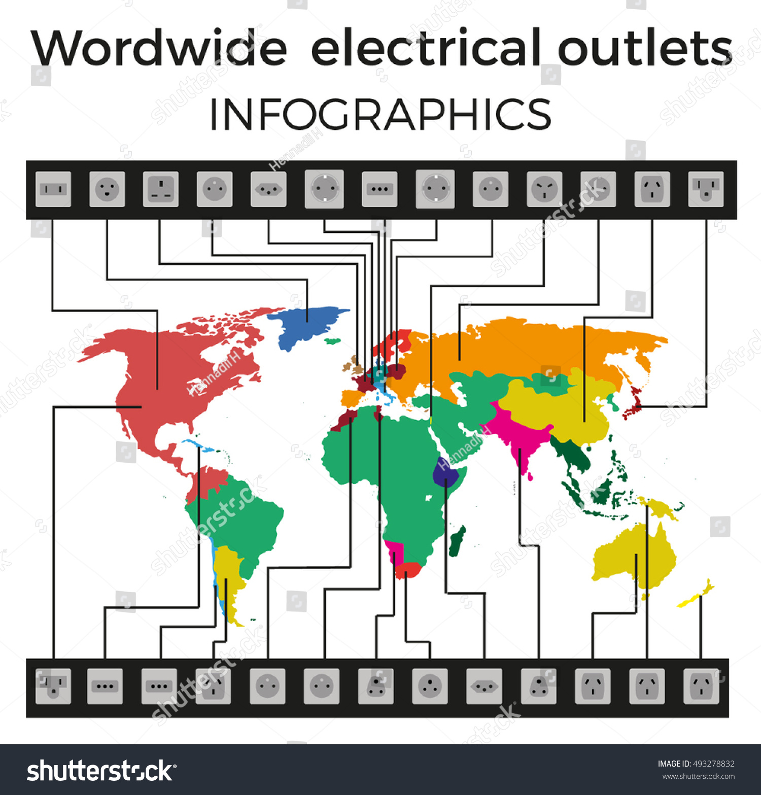 Worldwide Electrical Outlets Vector Infographics Stock Vector (Royalty ...