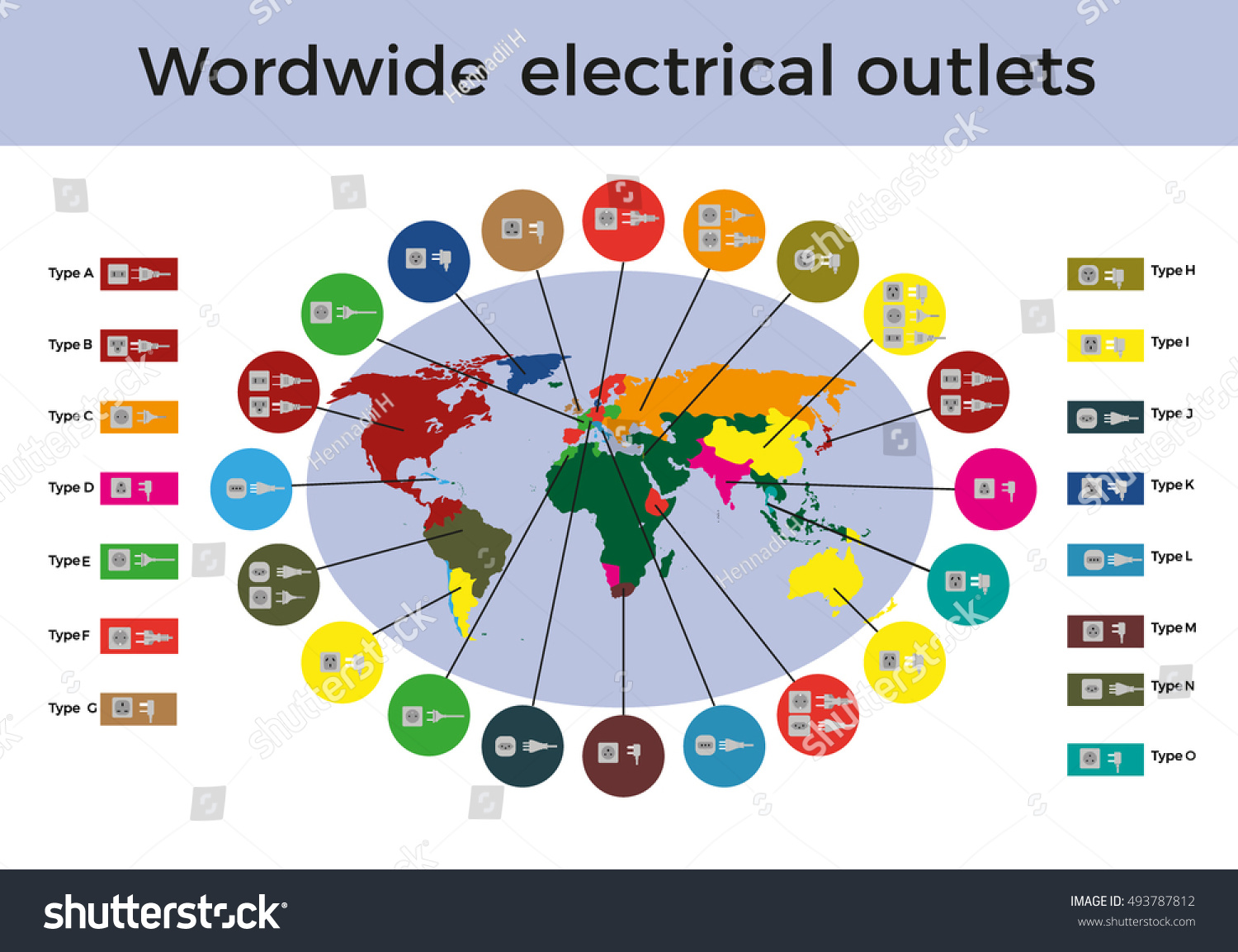 Worldwide Electrical Outlets Vector Infographics Stock Vector (Royalty ...