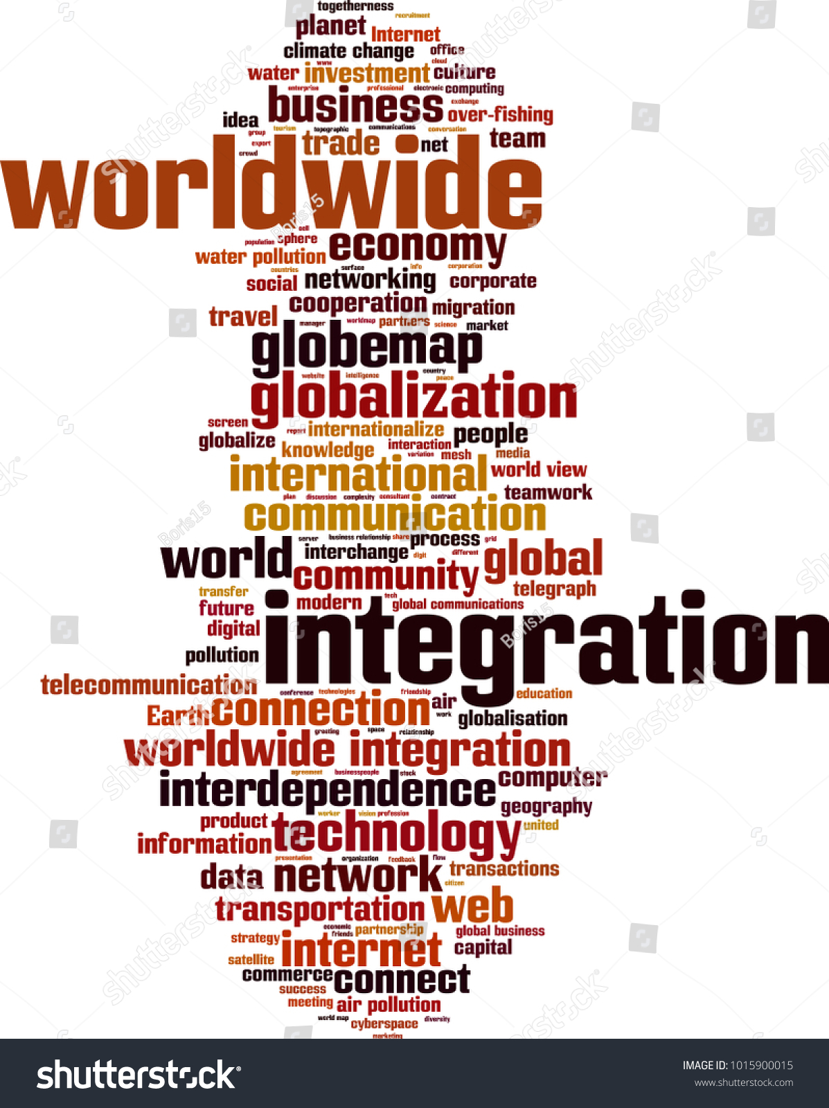 Worldwide Integration Word Cloud Concept Vector Stock Vector (Royalty ...