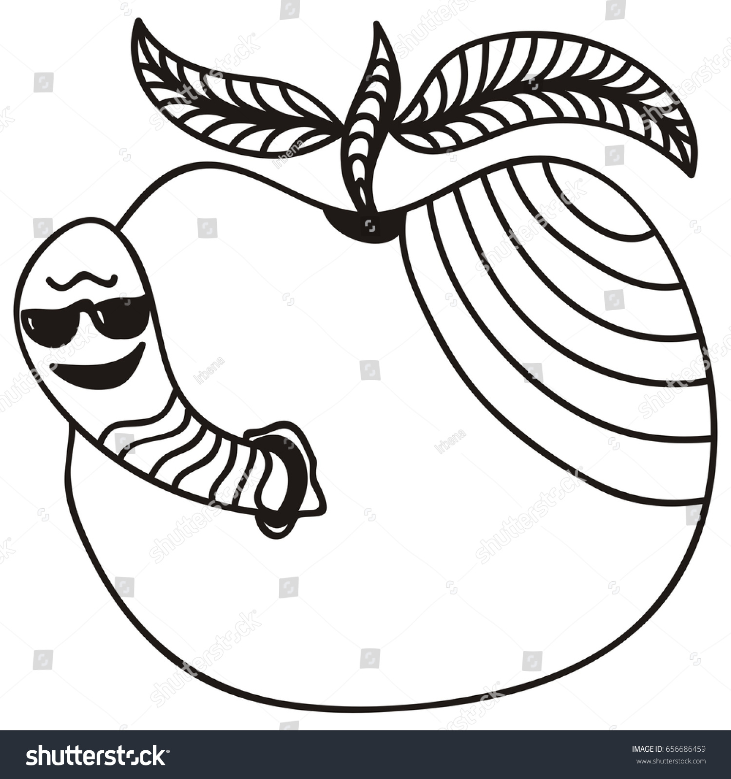 Worm Apple Vector Illustration Stock Vector (Royalty Free) 656686459 ...