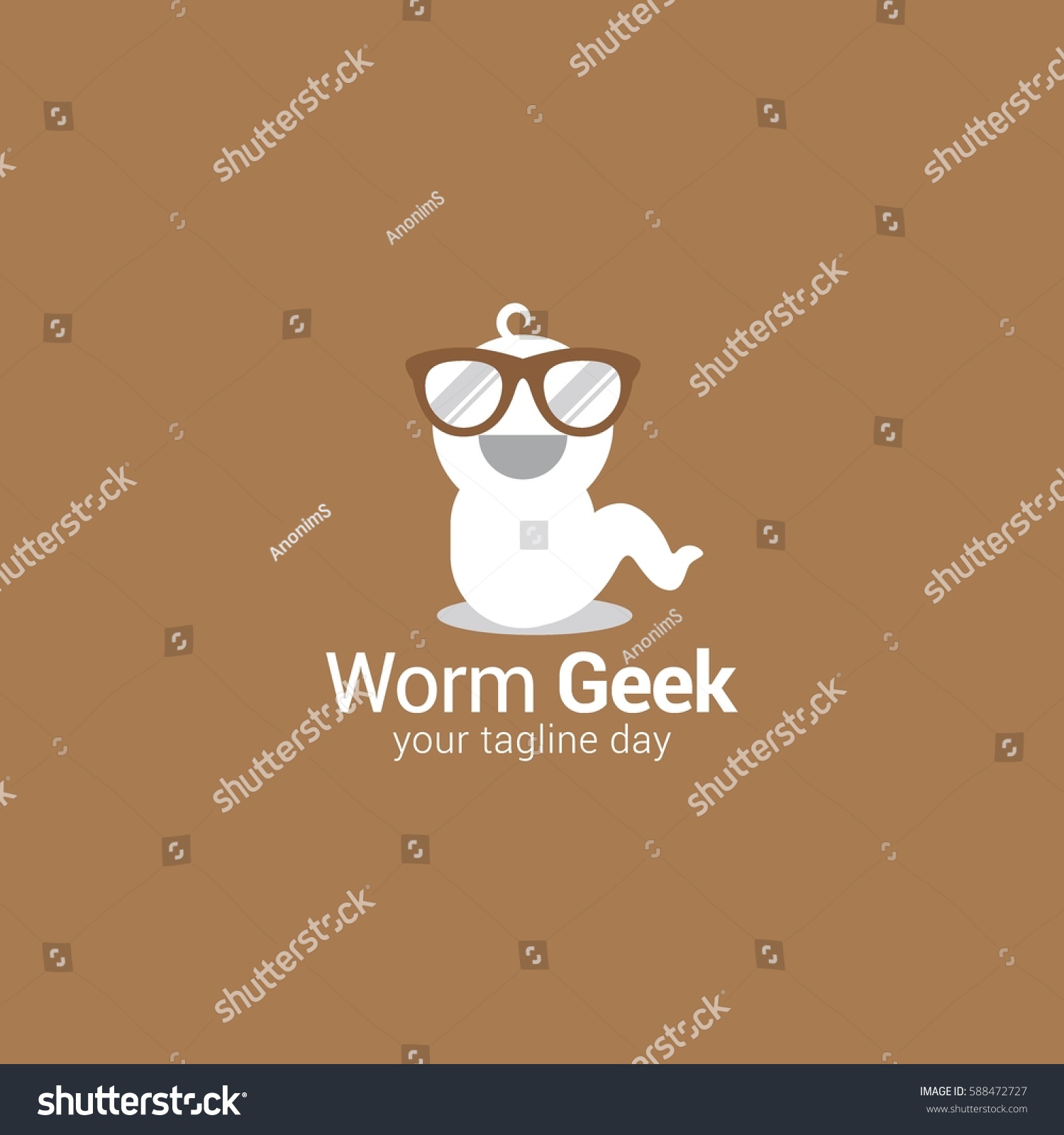 Worm Geek Logo Design Template Vector Stock Vector (Royalty Free) 588472727 | Shutterstock