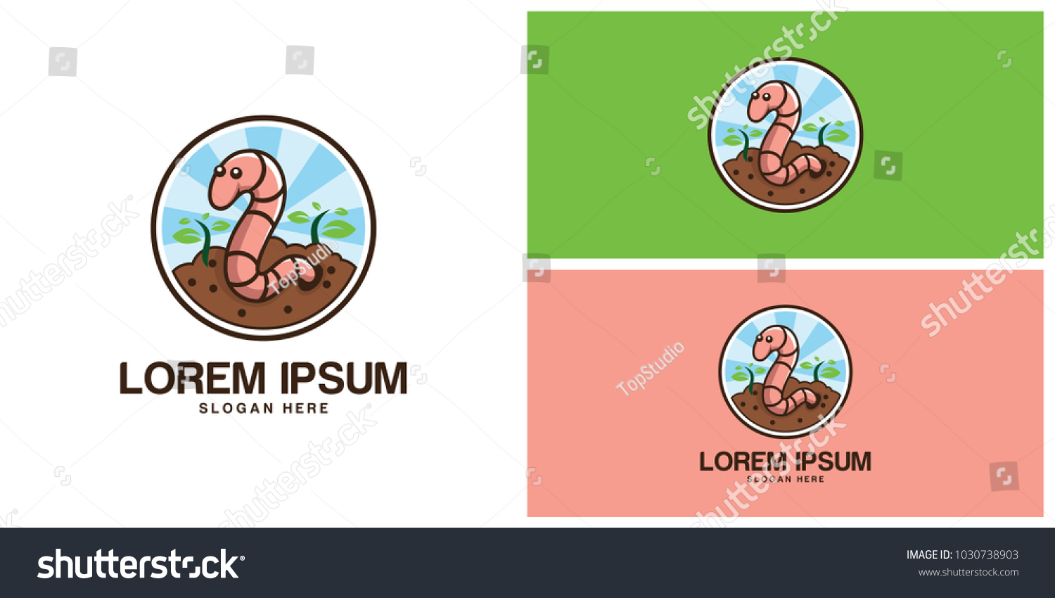 Worm Logo Design Template Stock Vector (Royalty Free) 1030738903