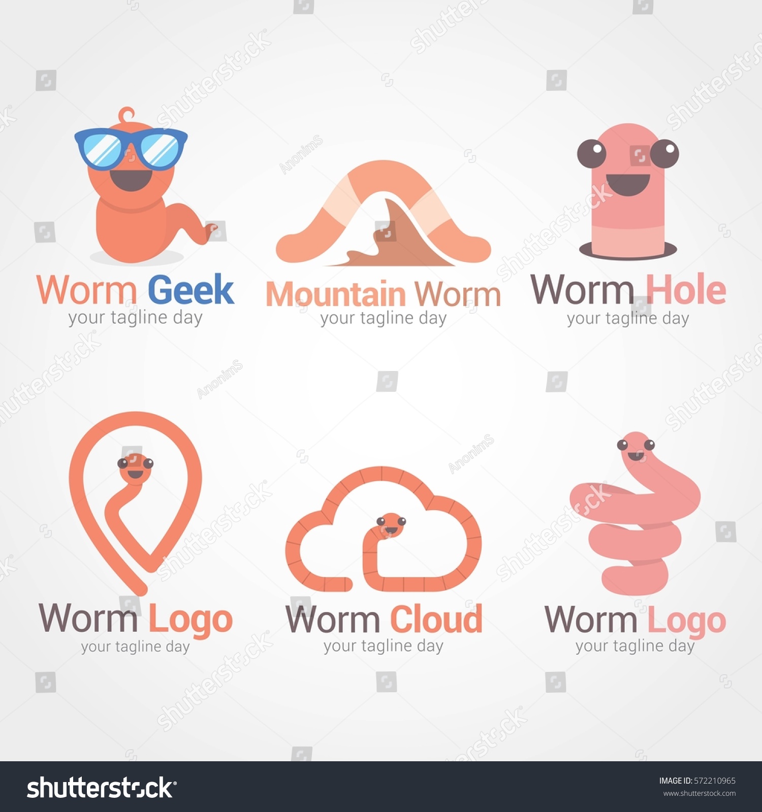 Worm Logo Design Template Vector Illustration: เวกเตอร์สต็อก (ปลอดค่า ...