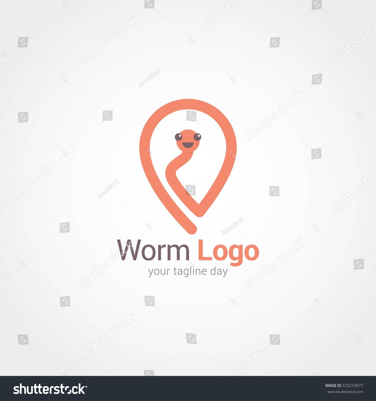 Worm Logo Design Template Vector Illustration Stock Vector (Royalty ...