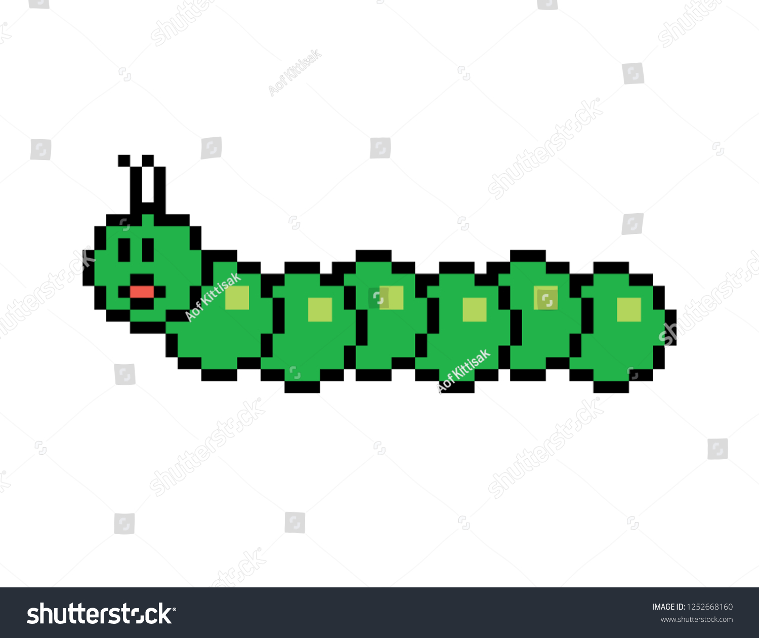 Worm Pixel Art: vector de stock (libre de regalías) 1252668160 ...