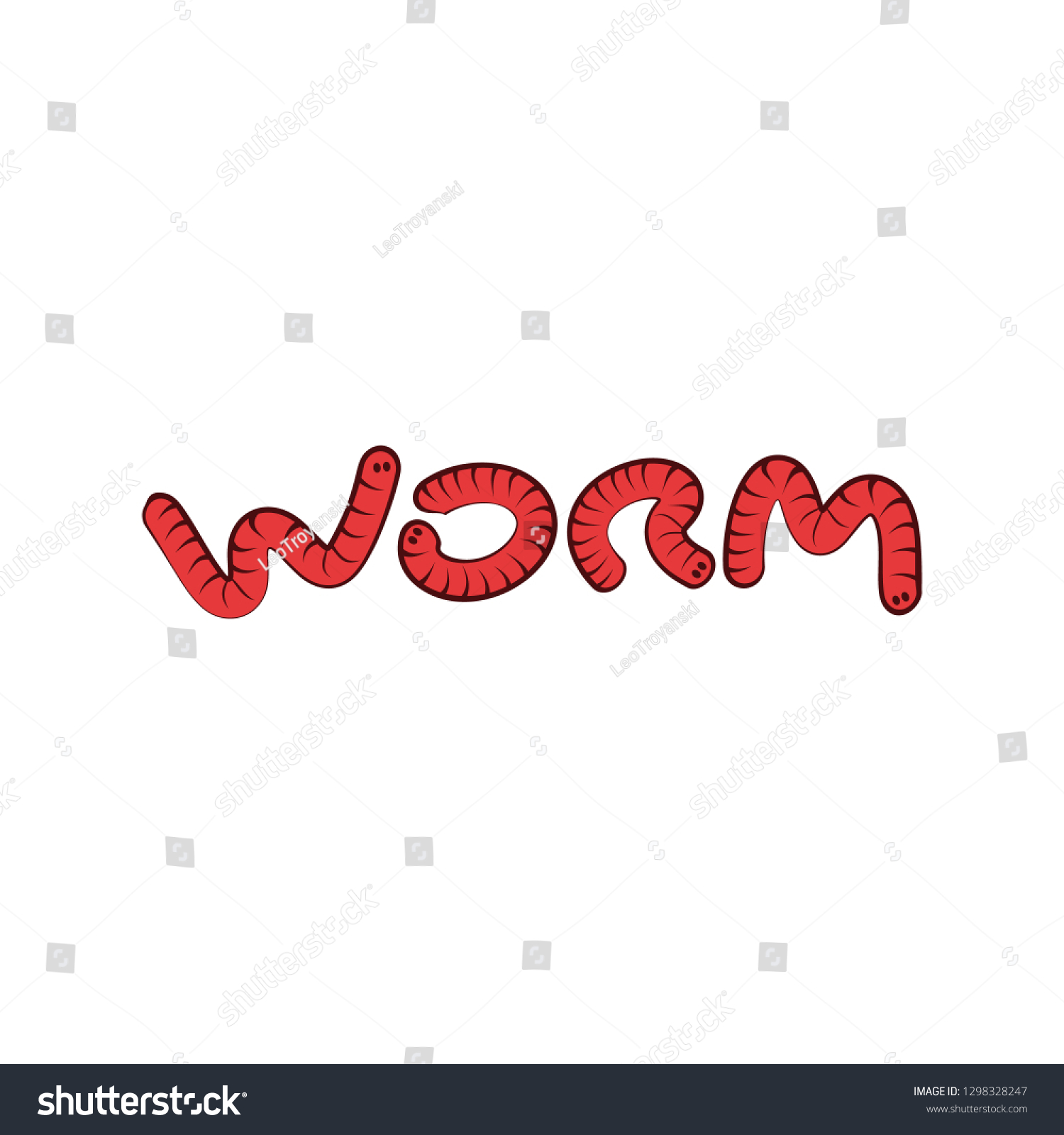 Worm Text Logo Vector Worms Font Stock Vector (Royalty Free) 1298328247