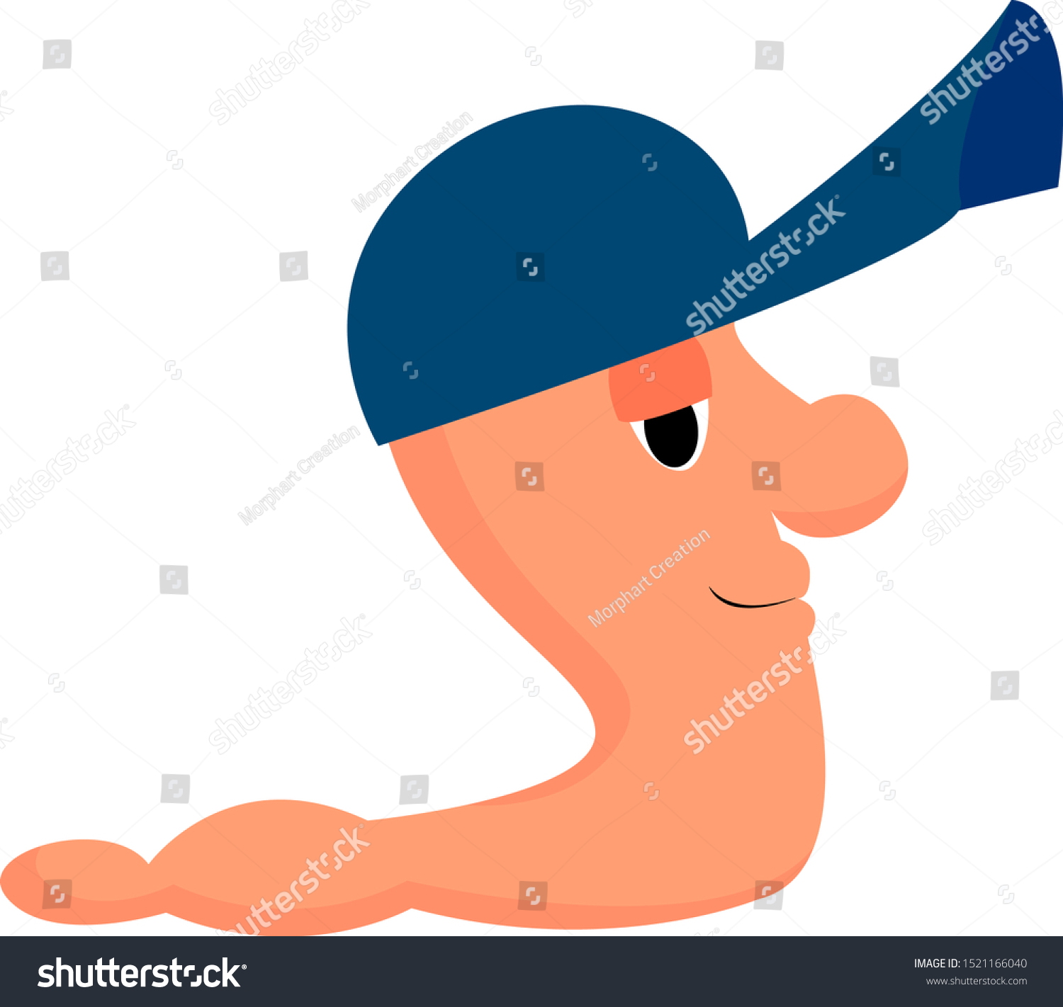 Worm Hat Illustration Vector On White Stock Vector (Royalty Free ...