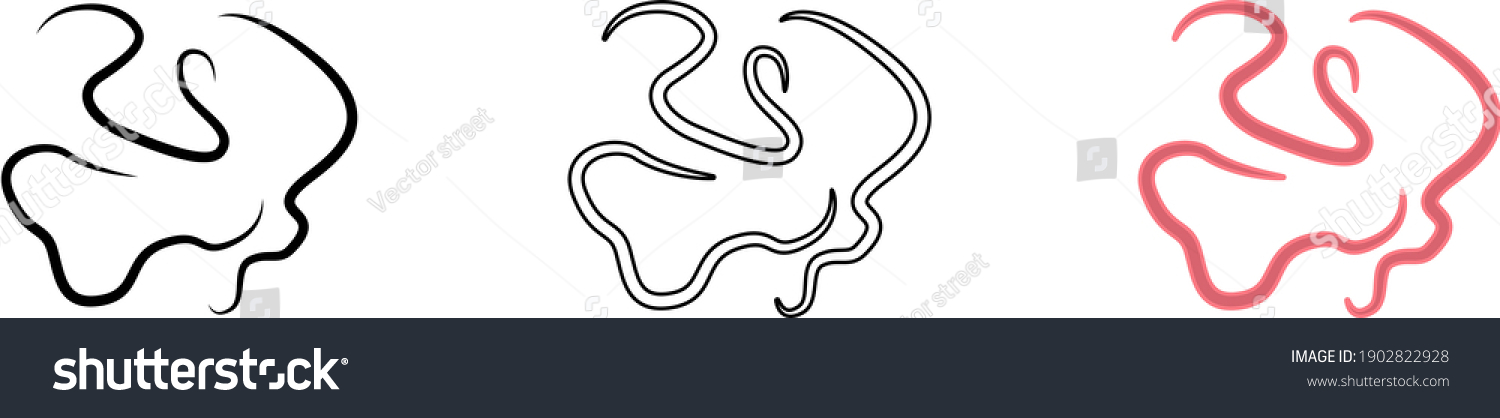 Worms Intestinal Icon Vector Stock Vector (Royalty Free) 1902822928