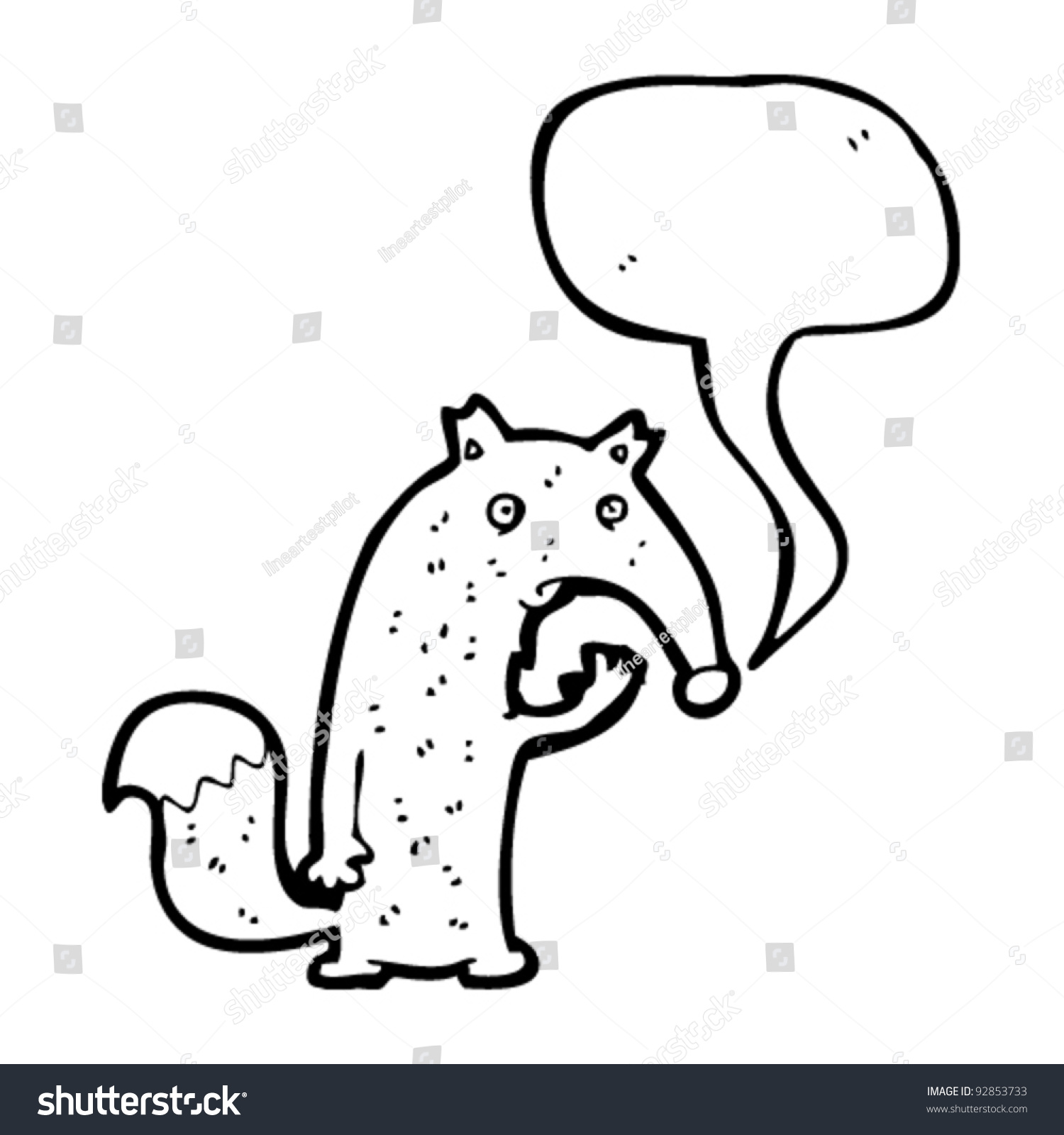 Worried Fox Cartoon Stock Vector (Royalty Free) 92853733
