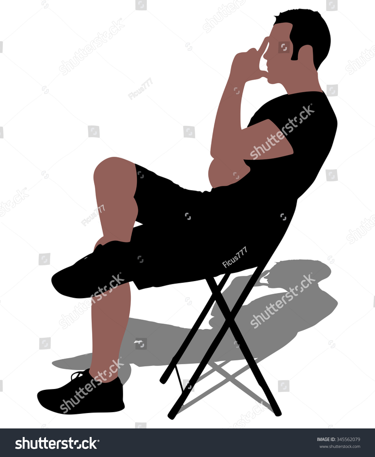 Worried Man Vector Stock Vector 345562079 - Shutterstock