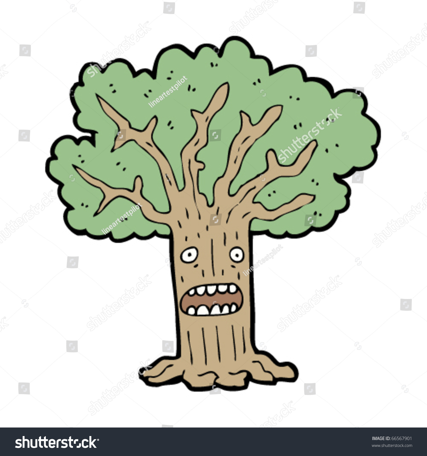 Worried Tree Cartoon Stock Vector Illustration 66567901 : Shutterstock
