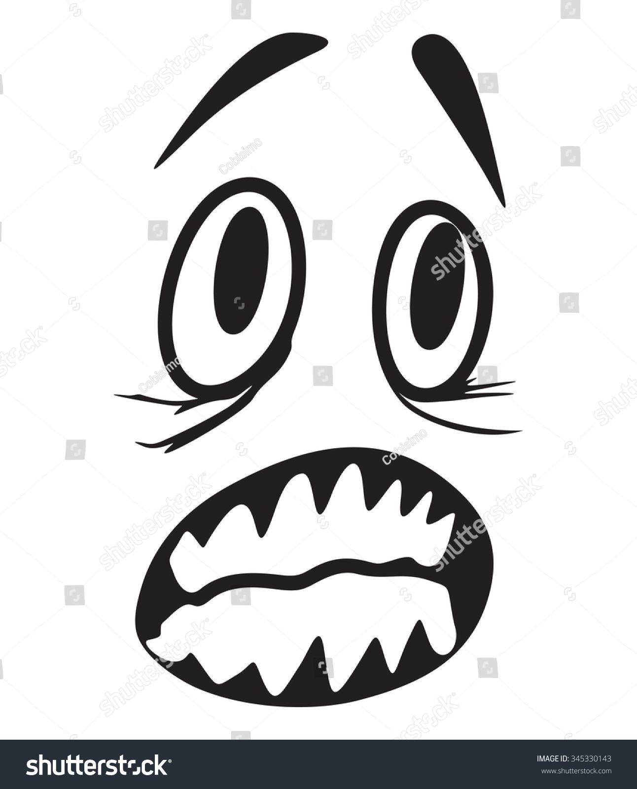 Worry Face Expression Cartoon Vector Illustration Stock Vector (Royalty ...