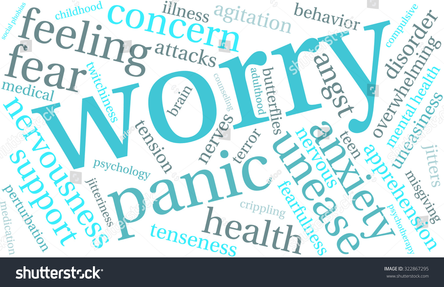 Worry Word Cloud On White Background Stock Vector (Royalty Free ...