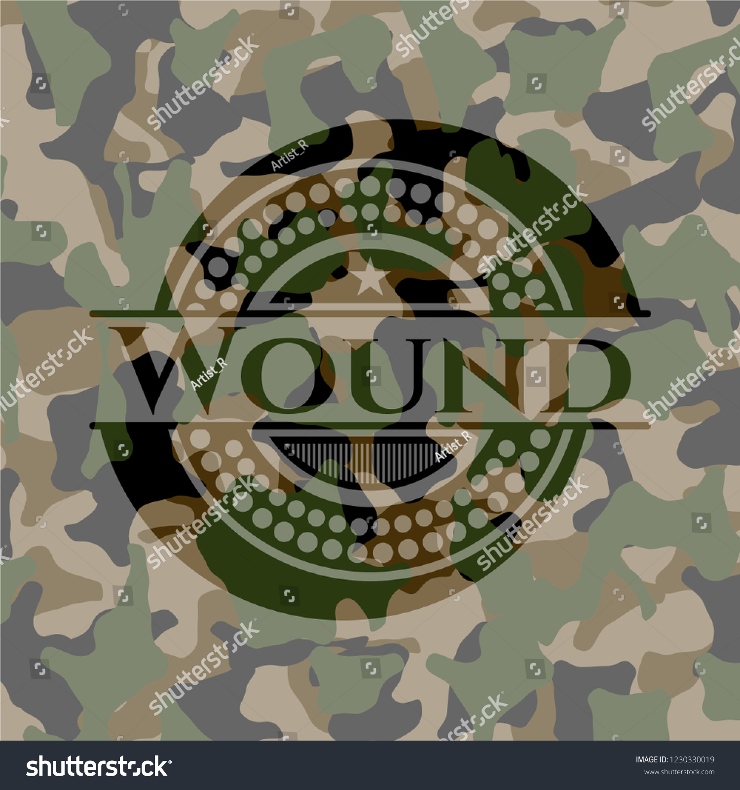 Wound Camouflaged Emblem Stock Vector (Royalty Free) 1230330019 ...