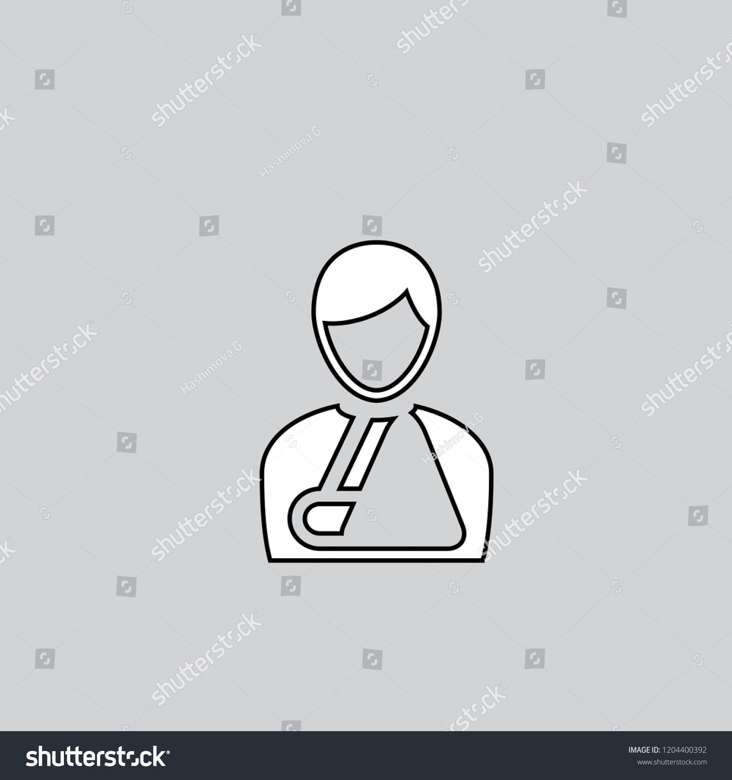 Wounded Man Icon Vector Stock Vector (Royalty Free) 1204400392