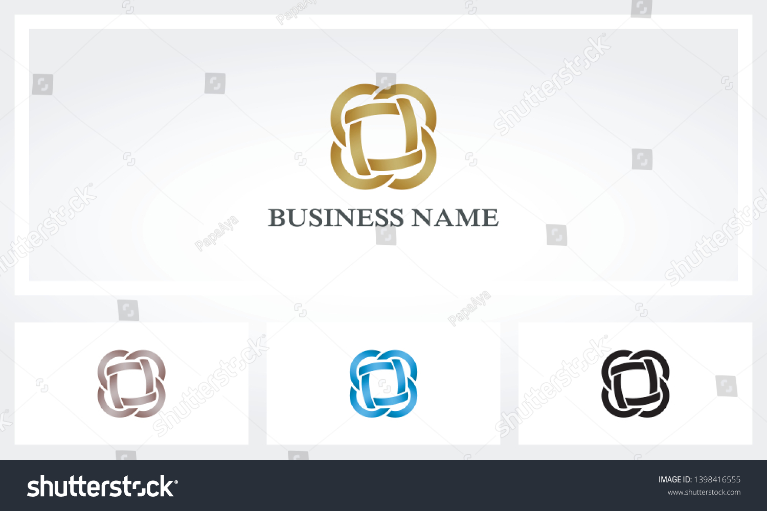 Woven Braid Interlock Knot Logo Stock Vector (Royalty Free) 1398416555