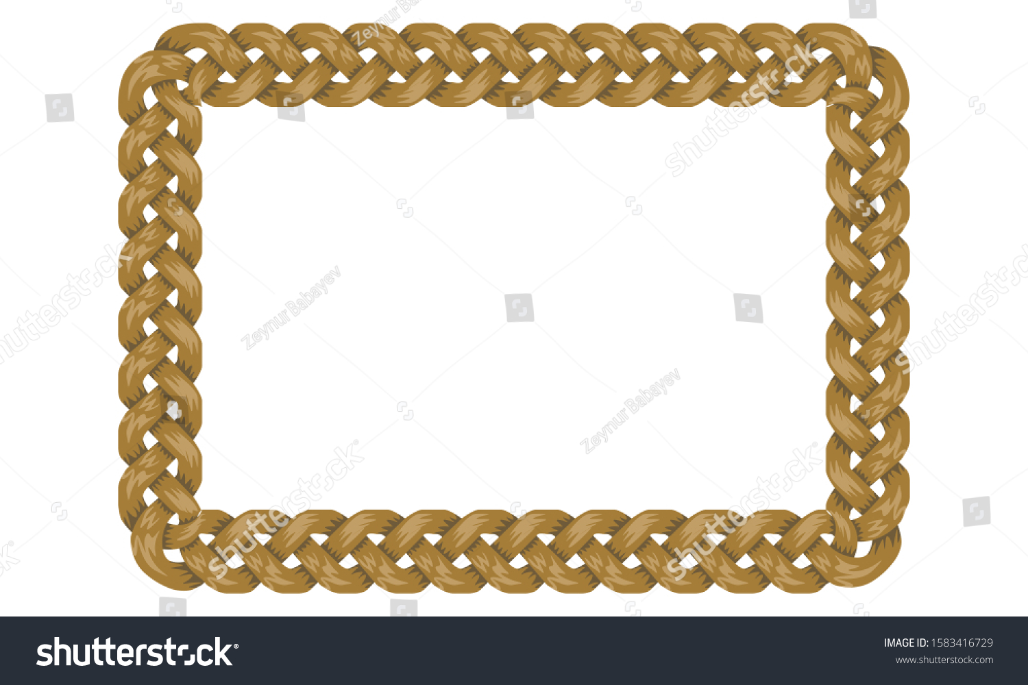 Woven Ropes Frame Border Rectangle Shape Stock Vector (Royalty Free ...